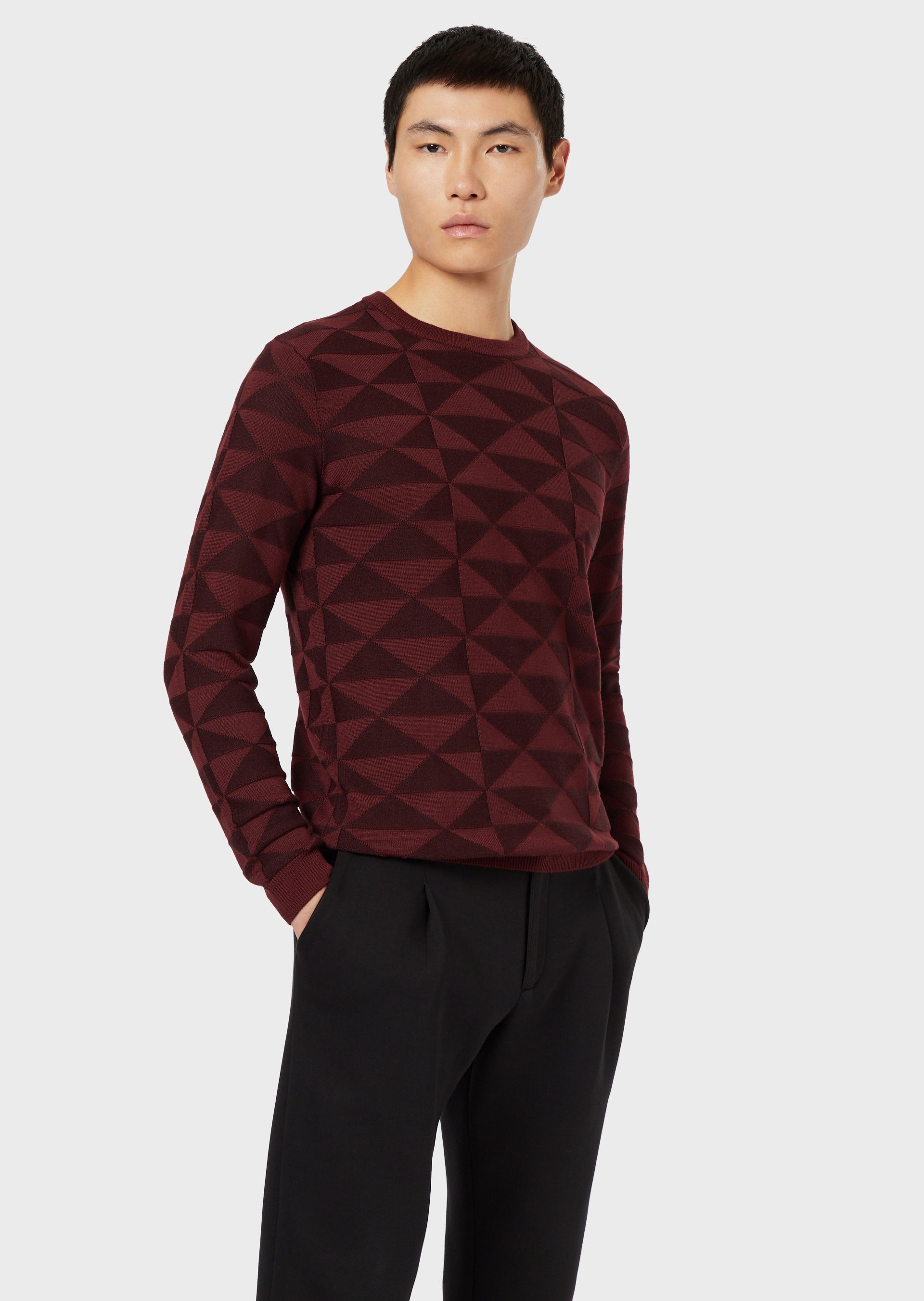 Emporio Armani Sweaters - Item 14010660 In Burgundy | ModeSens