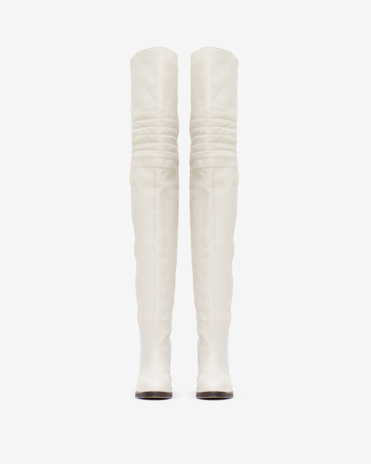 Isabel Marant Laelle Leather Over-the-knee Boots In White | ModeSens