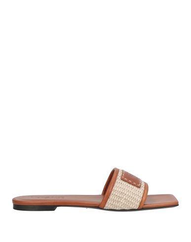 Versace Logo-patch Slides In Brown | ModeSens