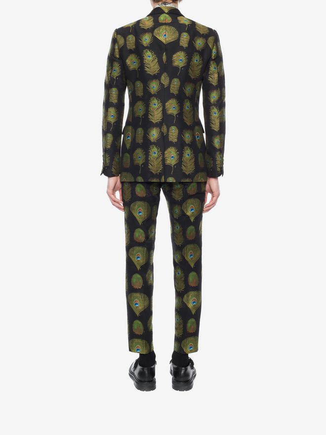 Peacock Feather Jacquard Jacket Alexander Mcqueen